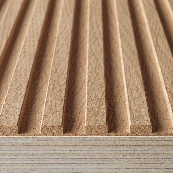 Natural Oak Fluted Wood Panel | Ribbed, Slatted, Fluted Wall Decor ...