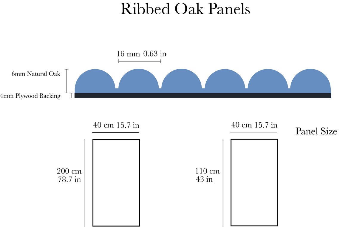 Natural Oak Panels | Natural Wood Panels | Ribbed Wood Panels - Etsy