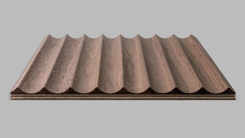 Natural Walnut Fluted Wood Panel | Ribbed, Slatted, Fluted Wall Decor ...