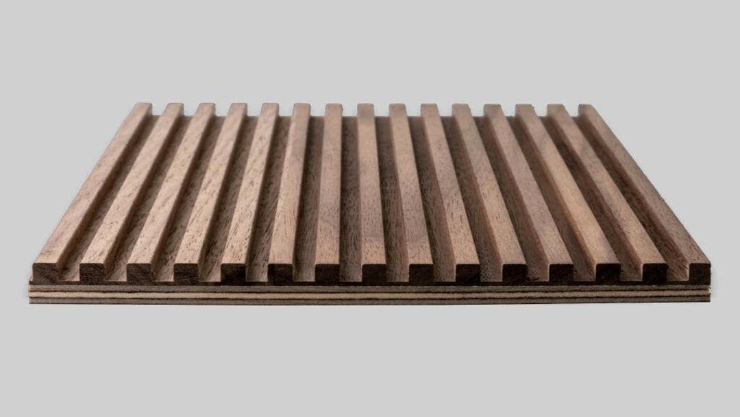 Walnut Wood Slat Panel | Ribbed Fluted Wall Decor - Etsy