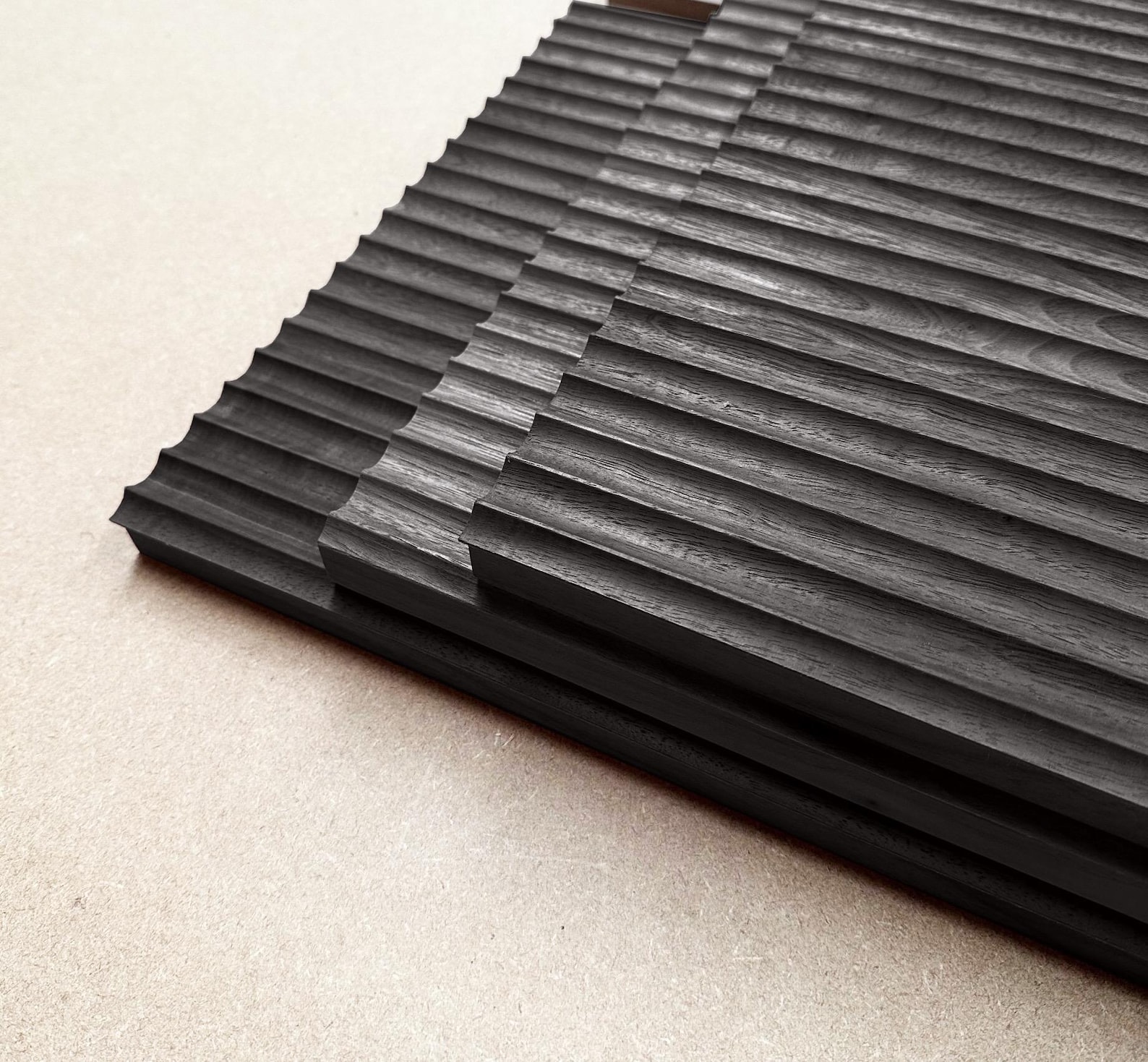 Smoked Oak Fluted Wood Panel | Ribbed, Slatted, Fluted Wall Decor ...