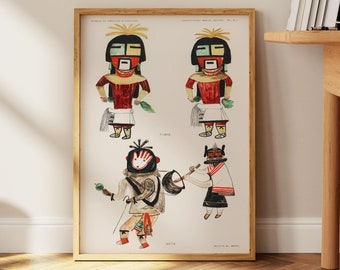 HOPI KATCINAS Native Art, Native Poster, Native Print, Indigenous Art ...