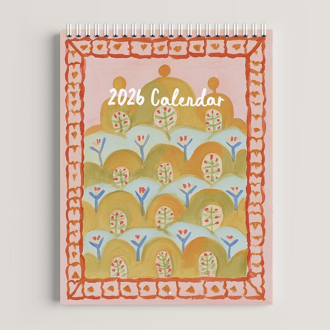 2026 TAPESTRY CALENDAR | Watercolor Painting, Boho Wall Decor, Boho ...
