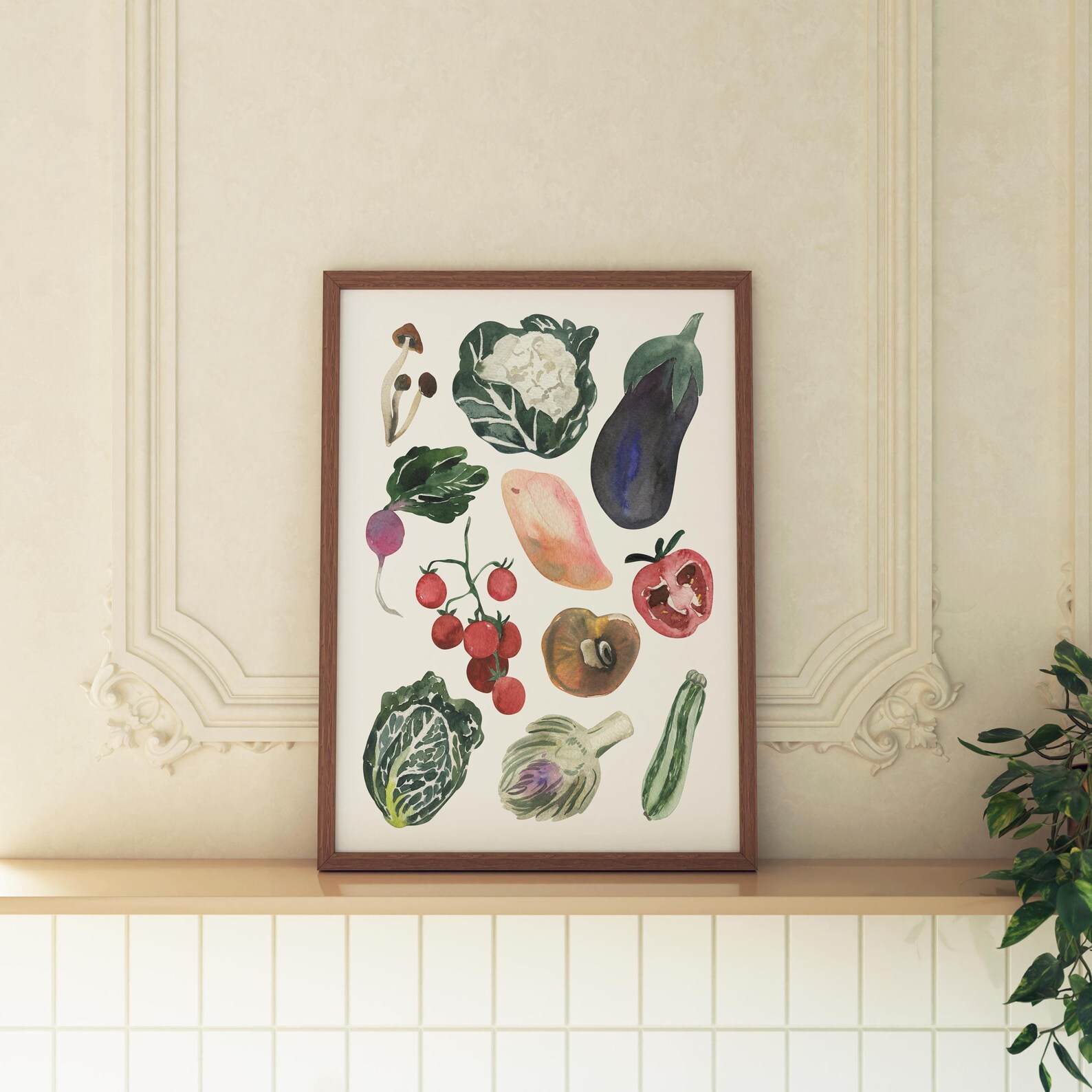 FARMERS MARKET | Vegetable Art Print, Kitchen Decor, Vegetable Poster ...