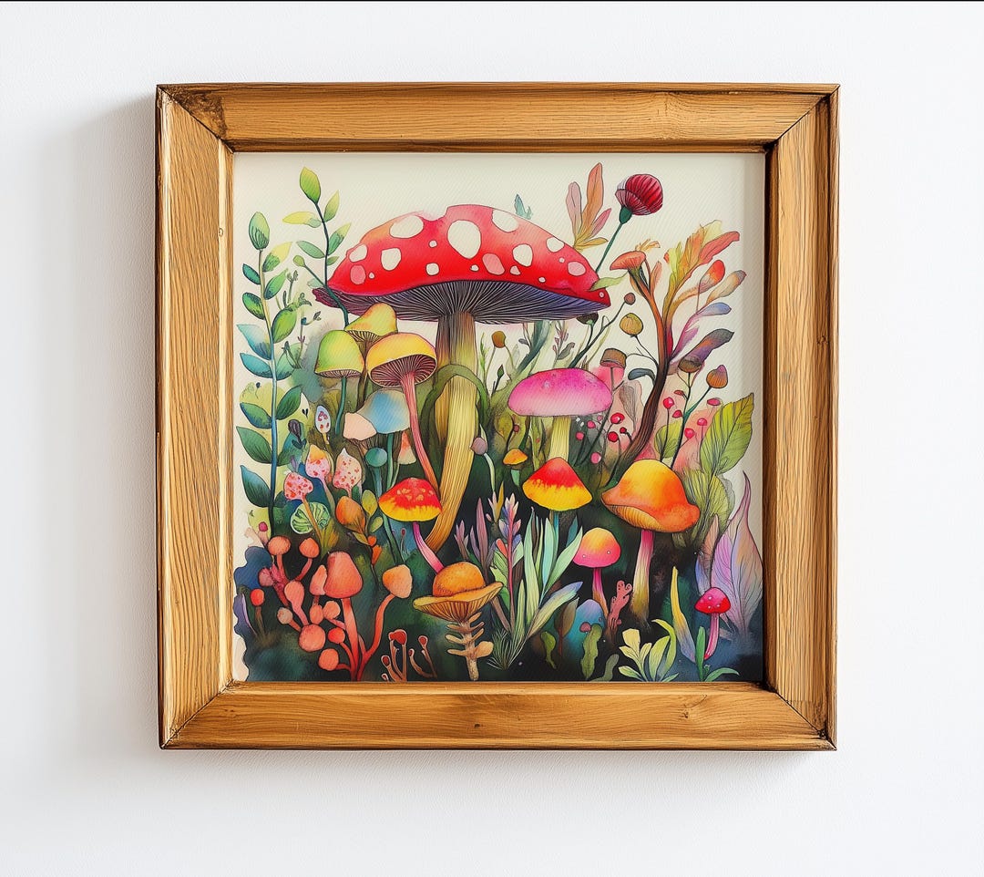 CRAZY MUSHROOMS | Mushroom Art Print, Mushroom Poster, Fungi Poster ...