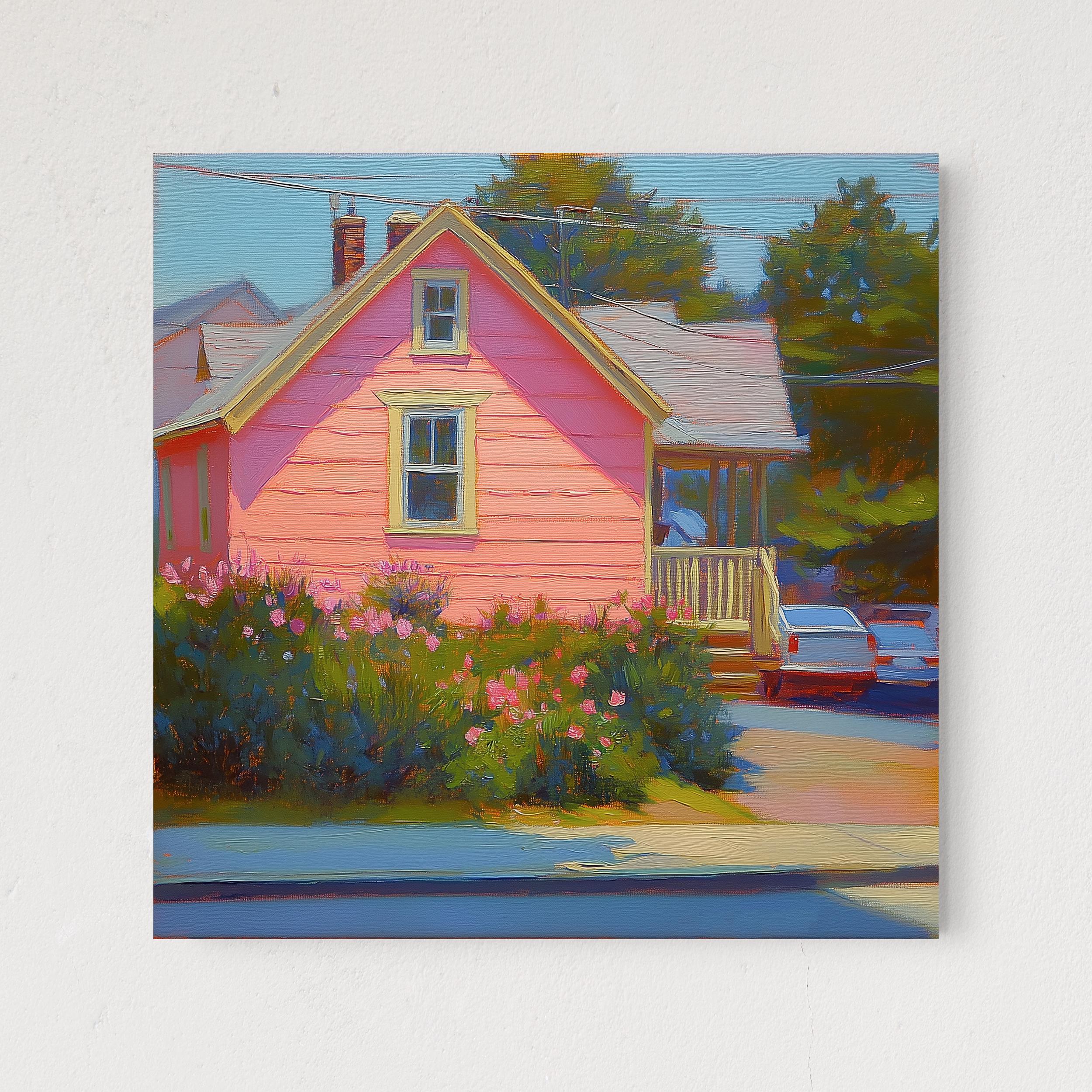 NEIGHBOR | House Art, House Painting, House Print, Green, Blue, Living ...