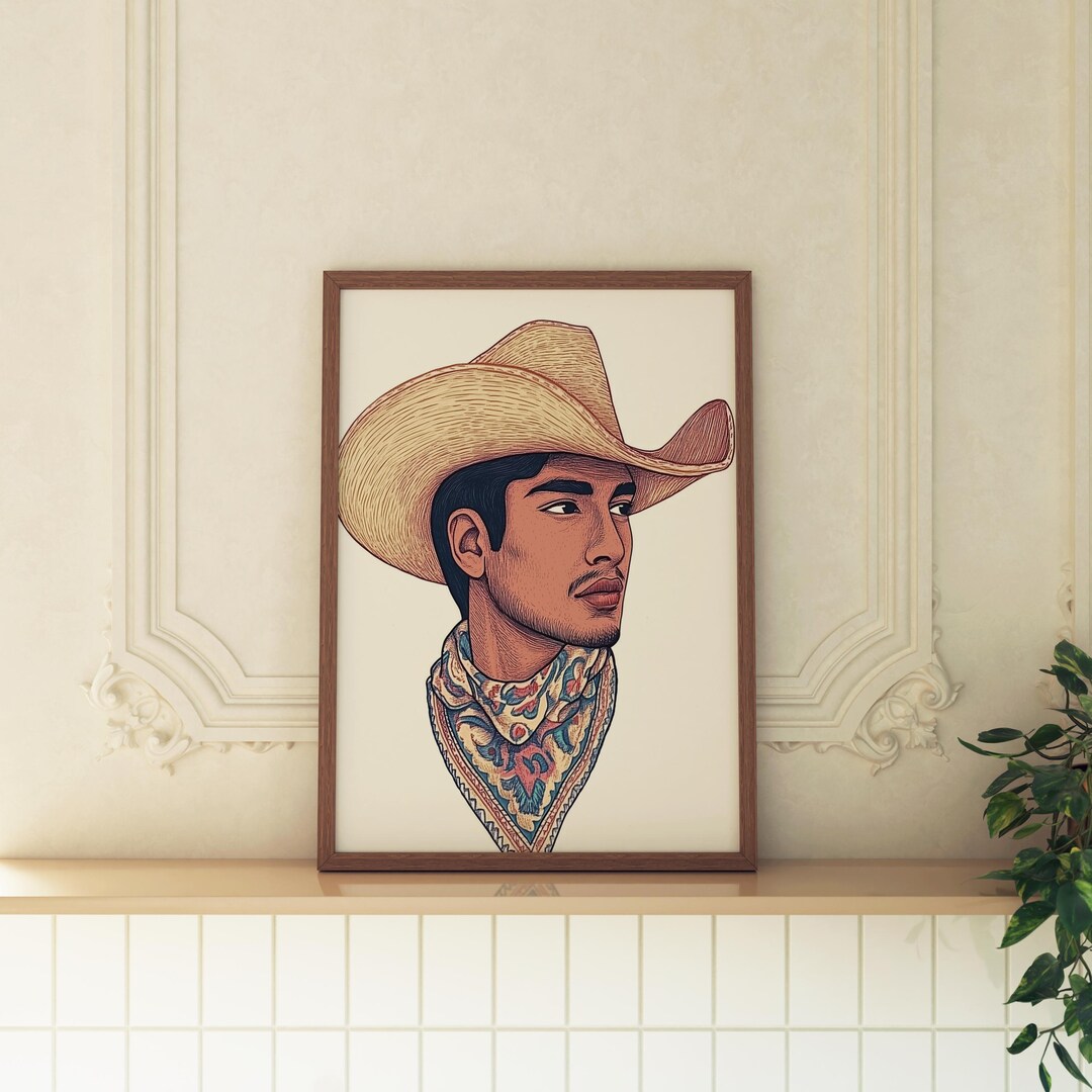COWBOY | Cowboy Art Print, Rancher Art, Cowboy Art, Mexico Print ...
