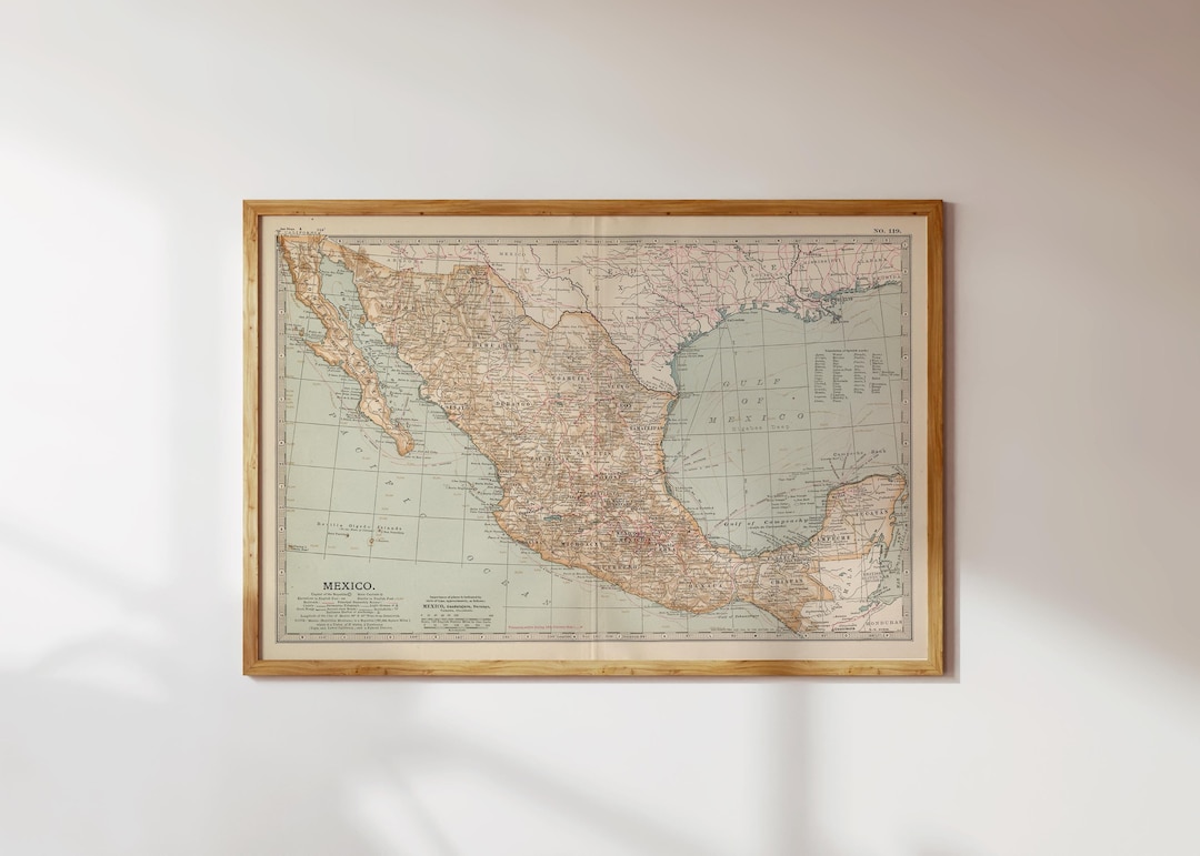 MAP OF MEXICO | Mexico Print, Mexican Decor, Mexican Gifts, Mexico ...