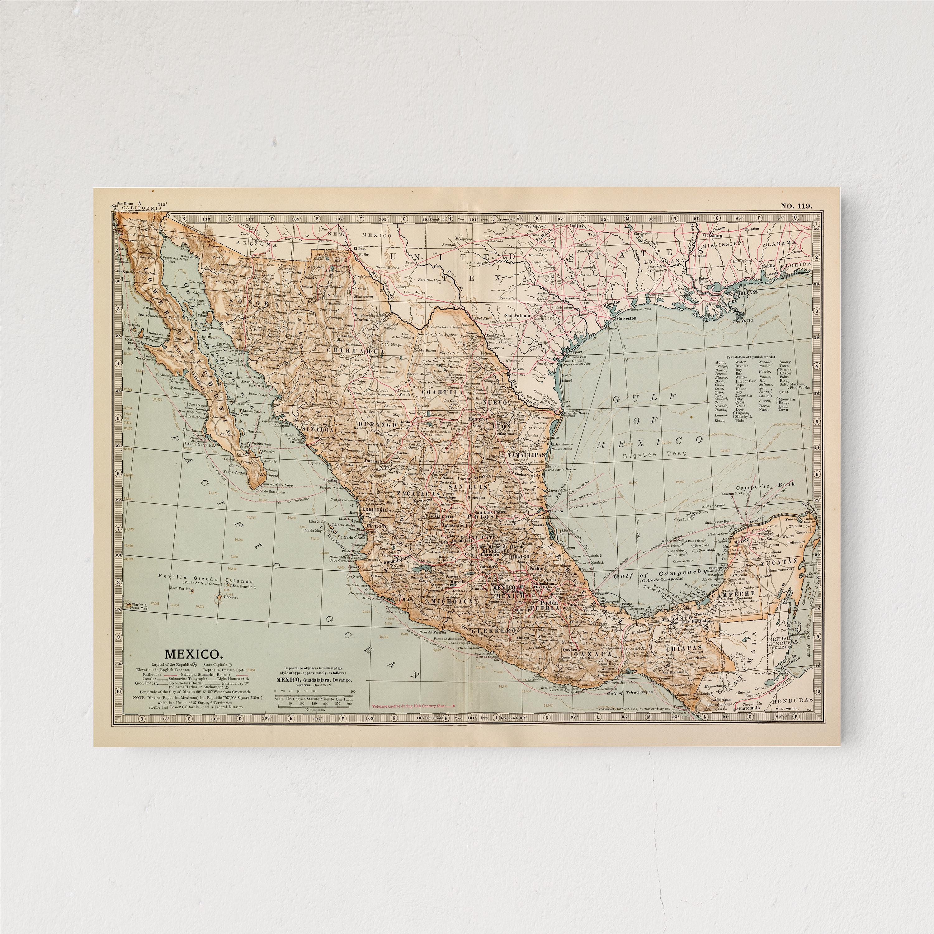 MAP OF MEXICO | Mexico Print, Mexican Decor, Mexican Gifts, Mexico ...