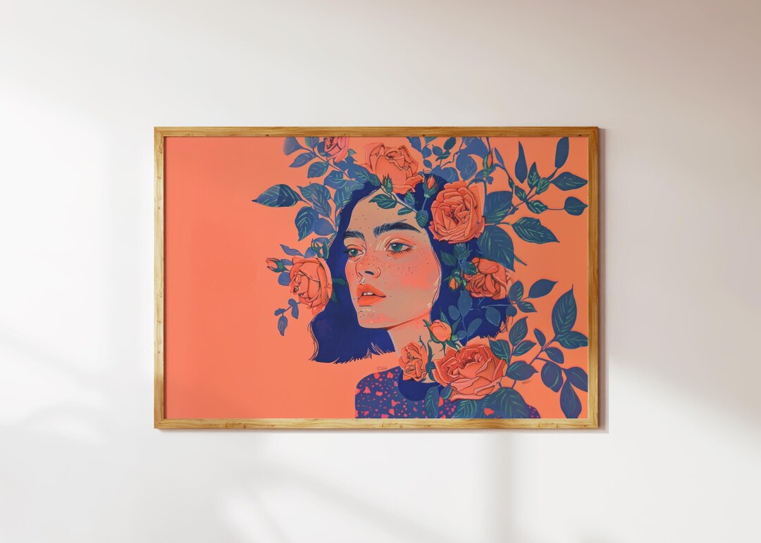 REMEMBERING YOU | Women Art, Portrait Art Print, Colorful Art, Colorful ...