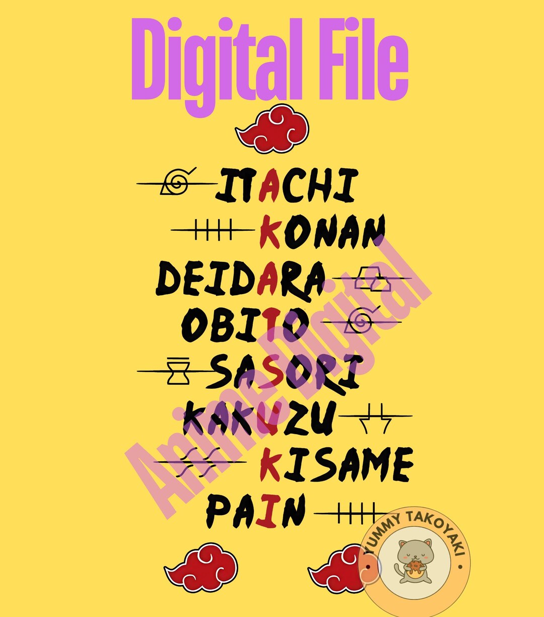 Akatsuki Digital Quotes Anime SVG, Svg Bundle, Naruto Png, Anime ...
