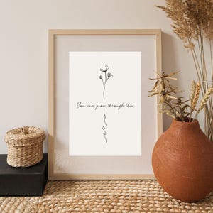 You Can Grow Through This Printable Poster Inspirational Quote Digital ...
