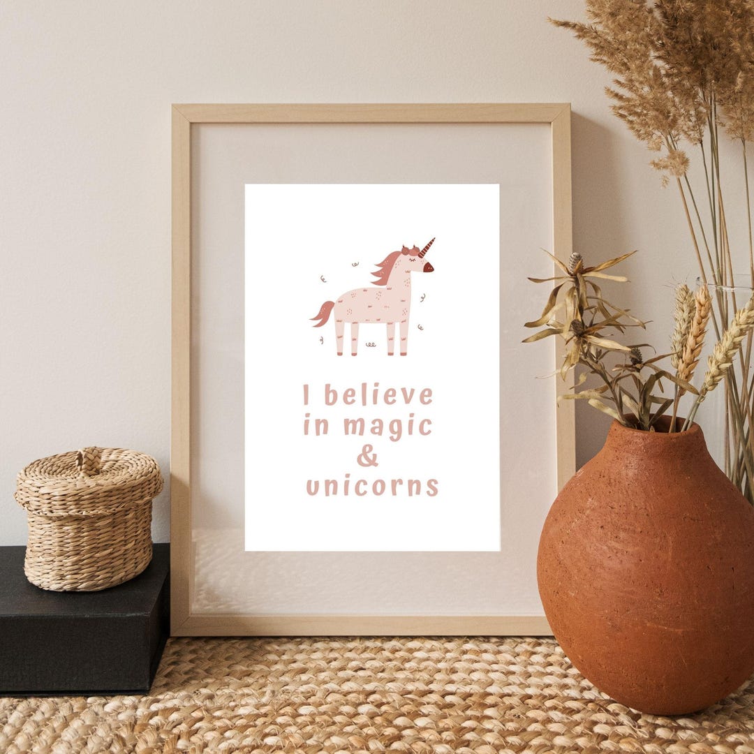 I Believe in Magic & Unicorns Printable Poster Inspirational Quote ...