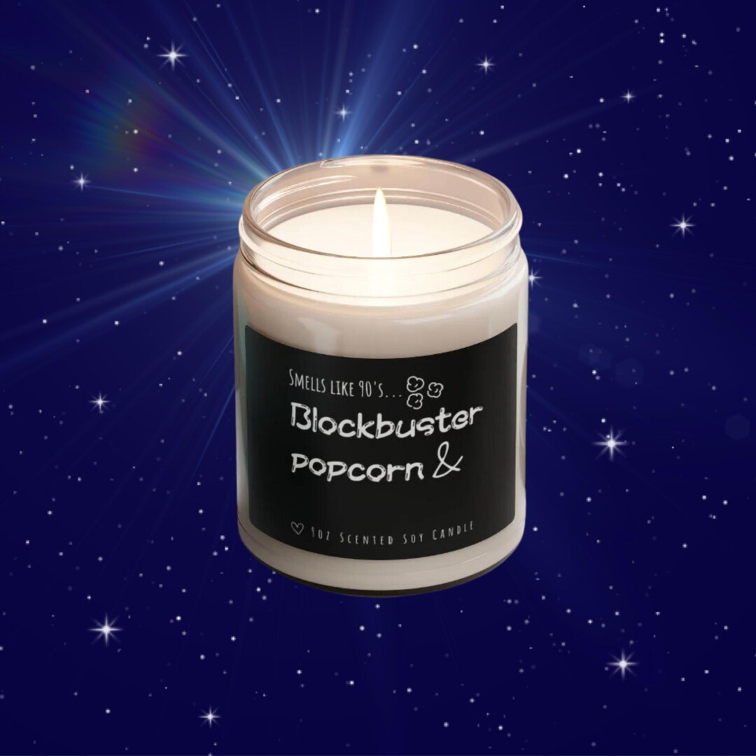 Blockbuster Popcorn 90s Y2K Scented Candle Long-lasting Soy Wax Custom ...