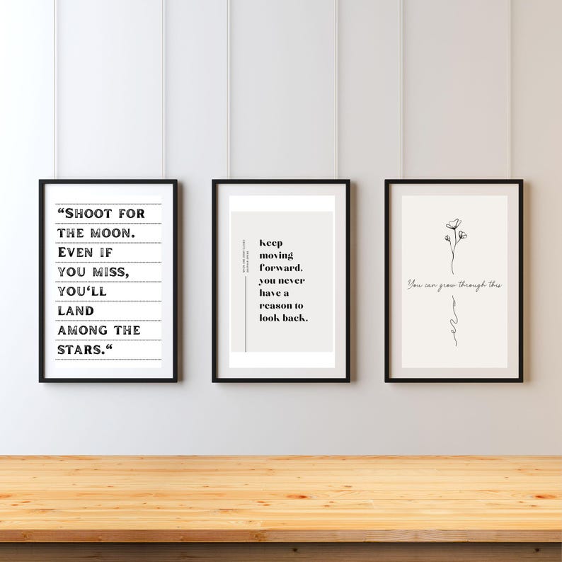 Shoot for the Moon Printable Poster Inspirational Quote Digital ...
