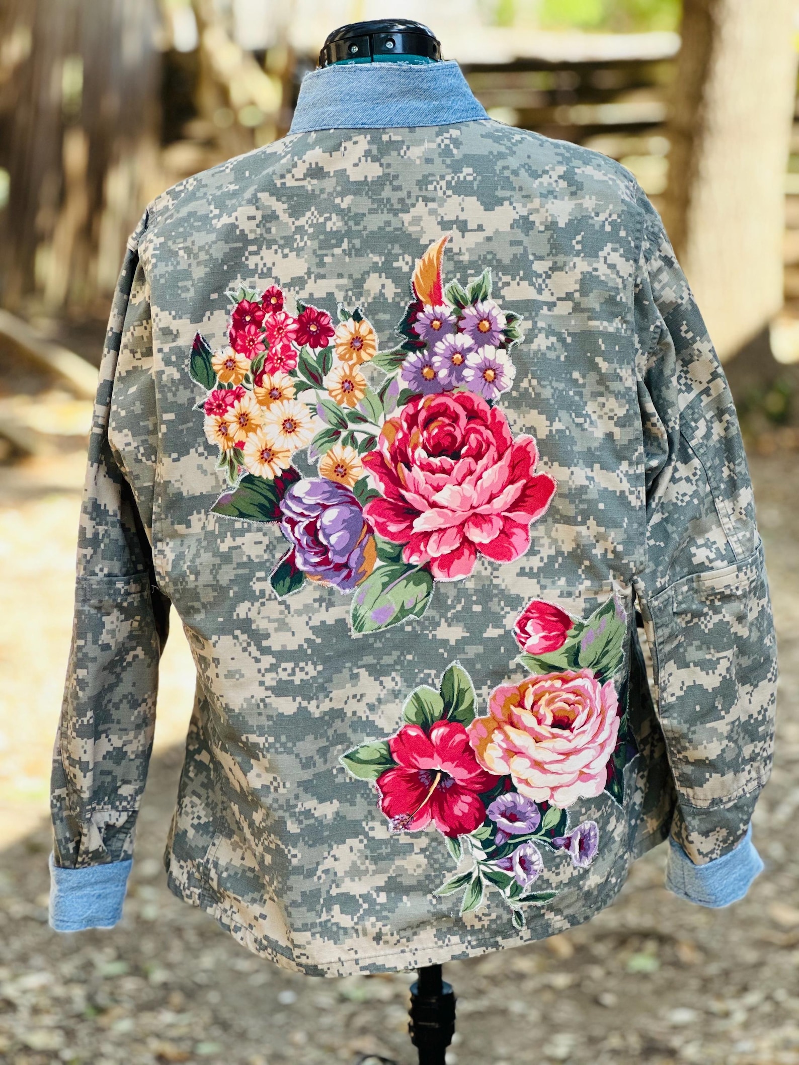 Military Chic Unique Repurposed and Upcycled Camo Military Jacket With ...