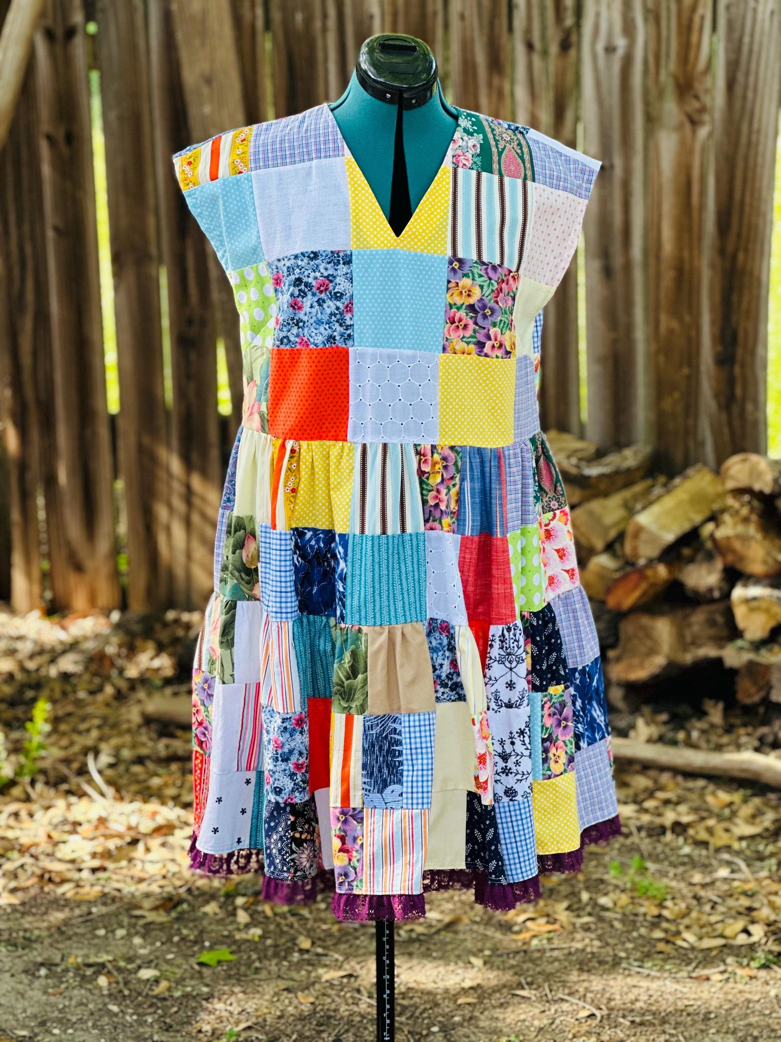Patchwork Sleeveless Dress From Vintage Fabric Pieces and Fabric ...