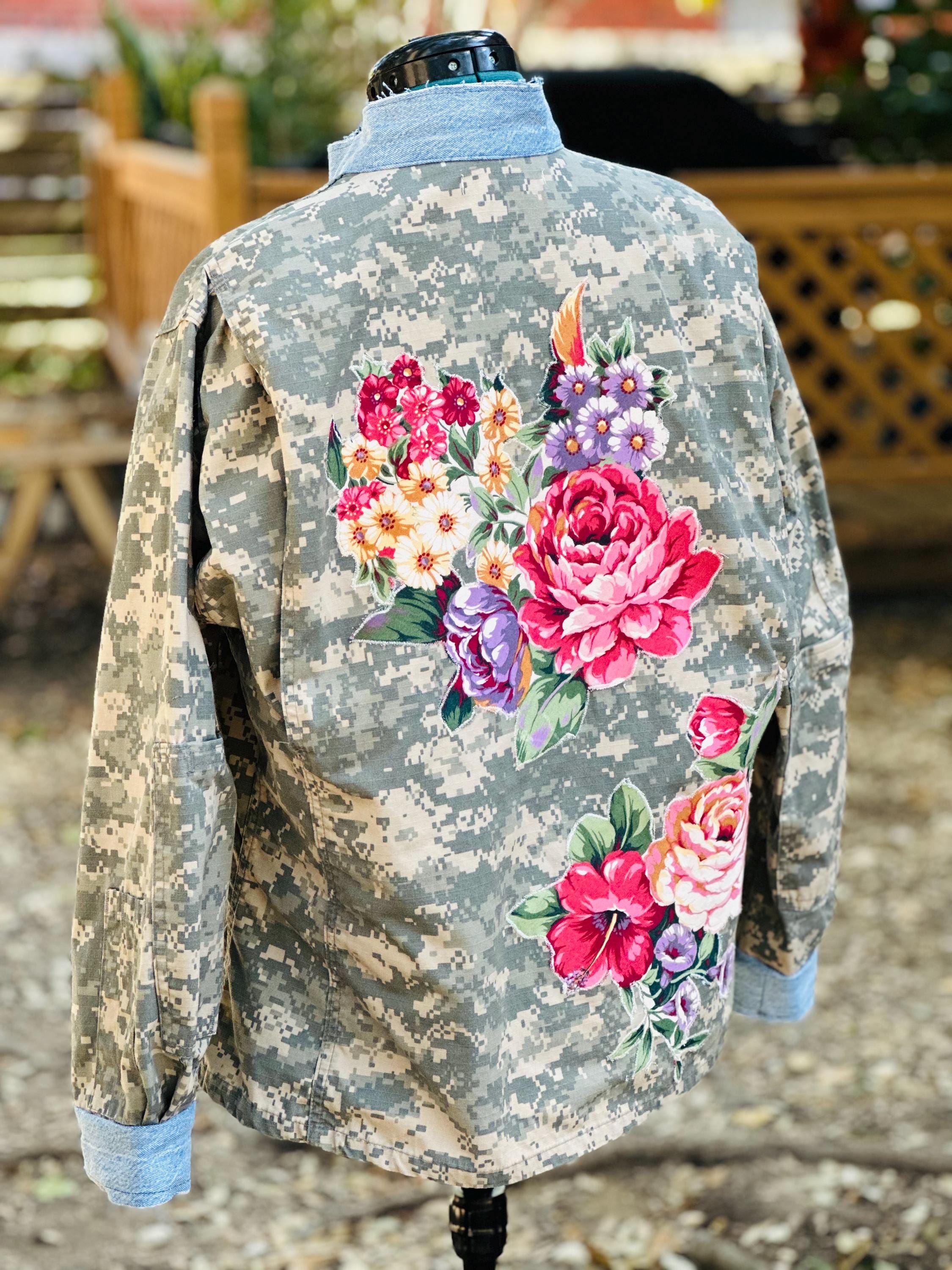 Military Chic Unique Repurposed and Upcycled Camo Military Jacket With ...