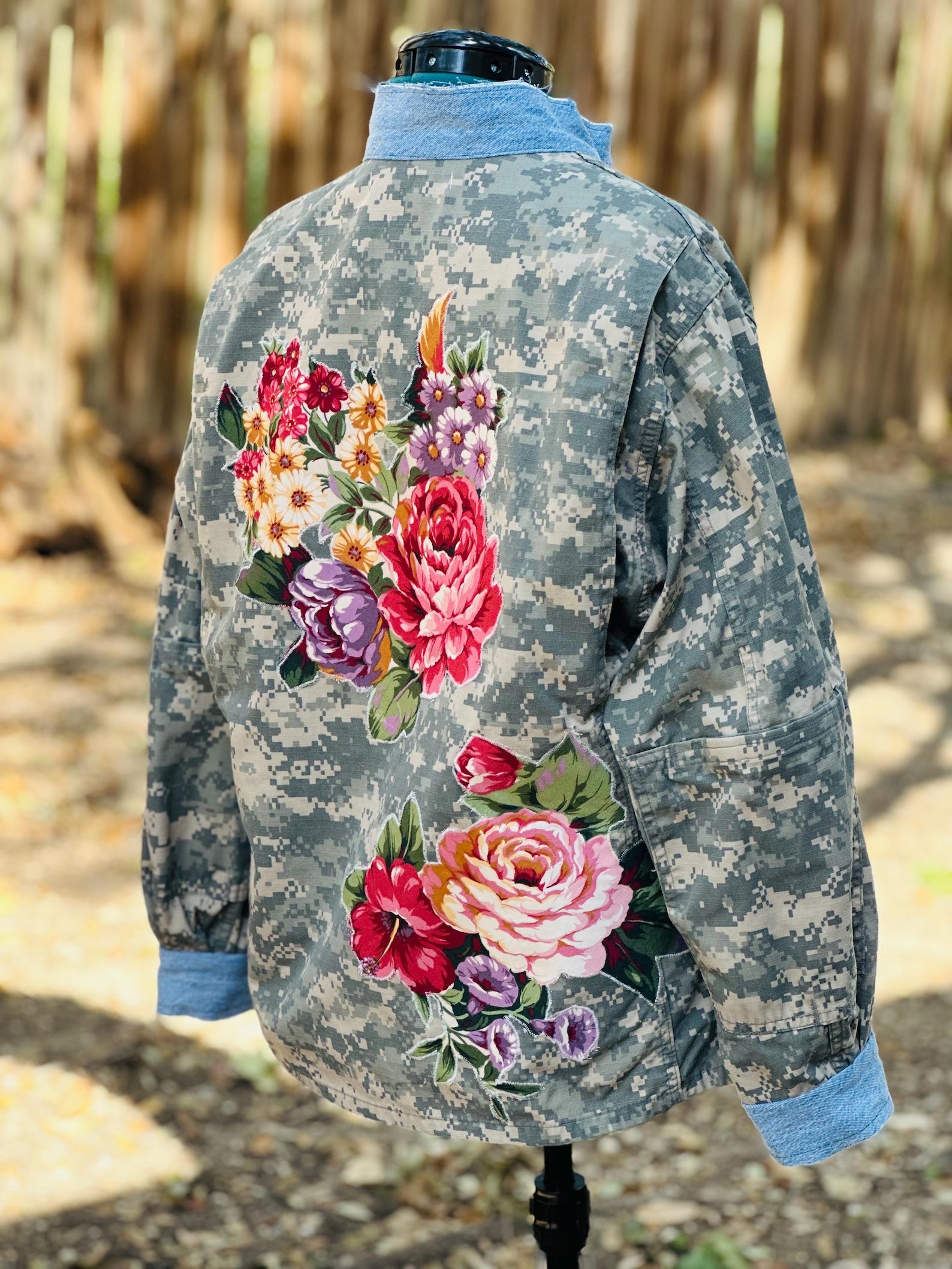 Military Chic Unique Repurposed and Upcycled Camo Military Jacket With ...