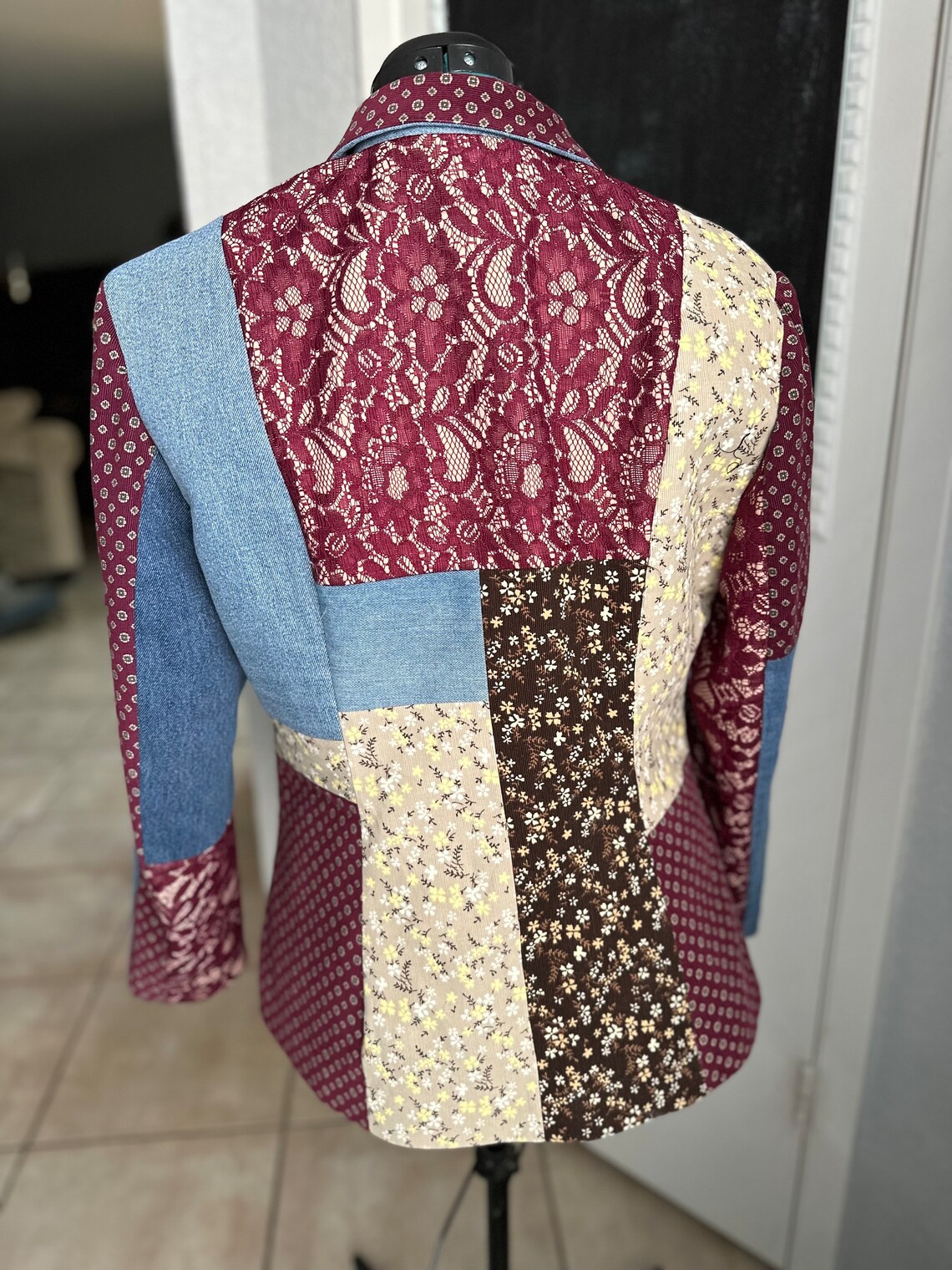 Blazer Jacket of Many Colors for Fall Patch Work From Fabric Scraps - Etsy
