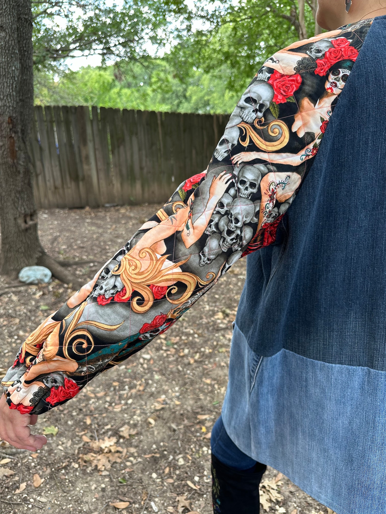 Handmade Denim Jacket: Upcycled Denim - Quilted Sleeves, Women's L-XL ...
