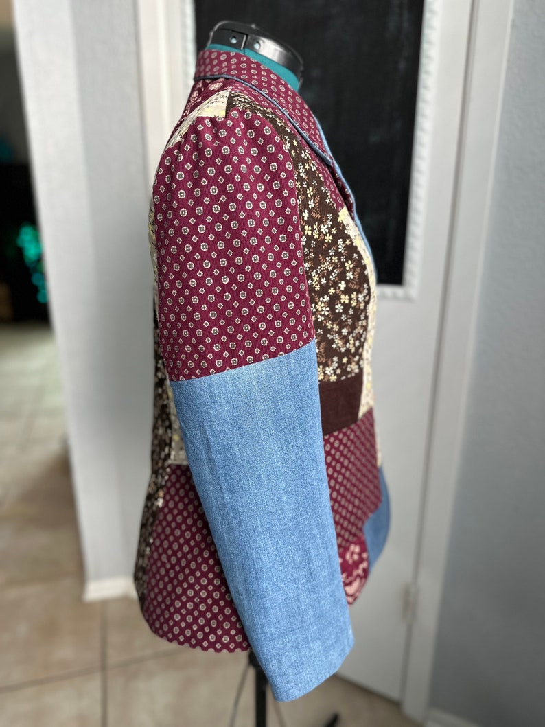 Blazer Jacket of Many Colors for Fall Patch Work From Fabric Scraps - Etsy