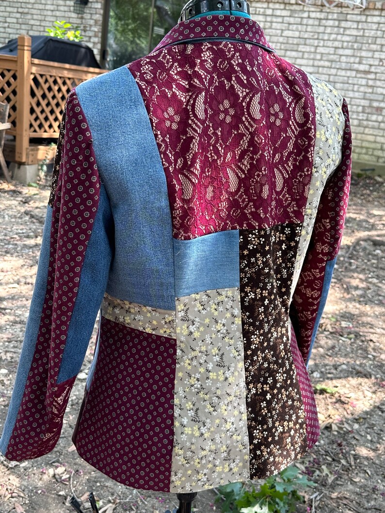 Blazer Jacket of Many Colors for Fall Patch Work From Fabric Scraps - Etsy