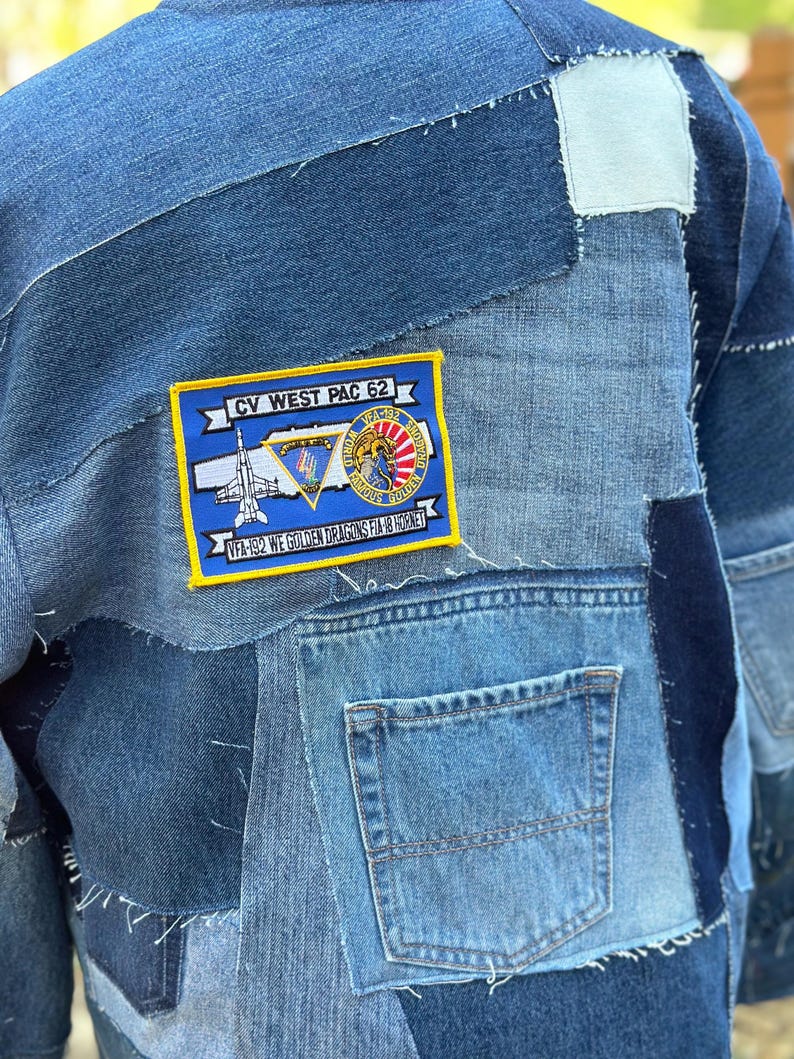 Patched Together - Denim Jacket - Handmade, Upcycled, With Vintage ...