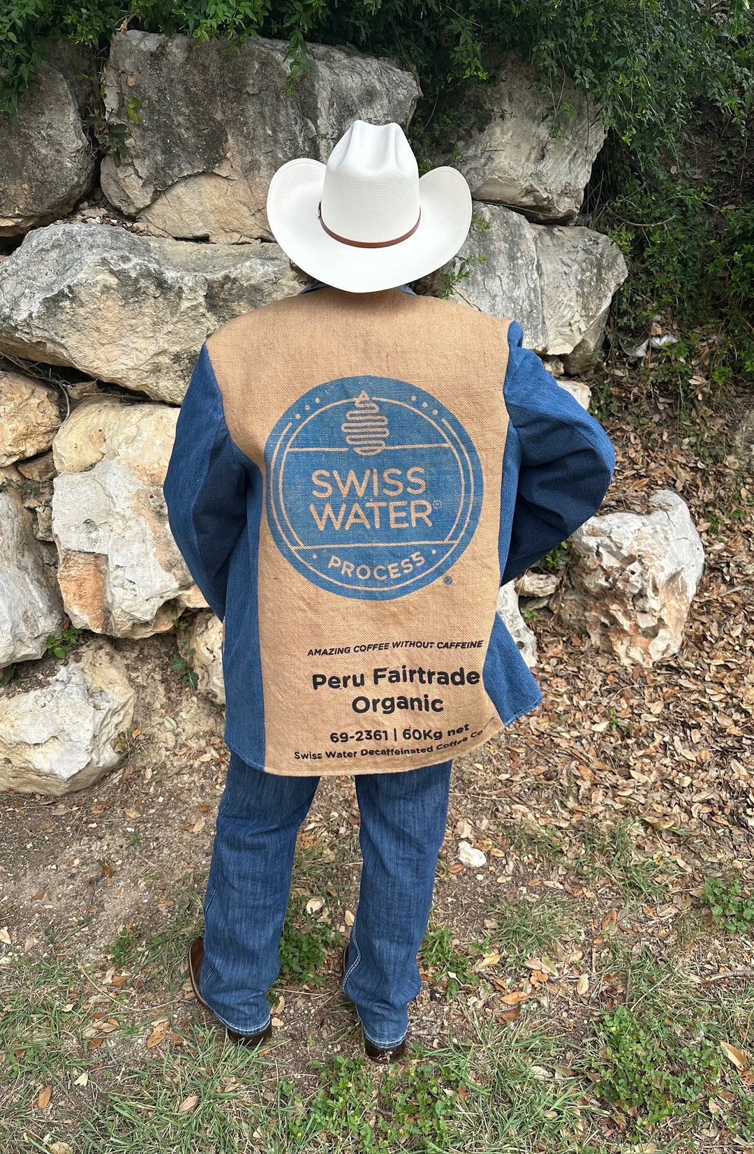 Stunning Look in a Burlap Sack Upcycled Mens Coat - Etsy