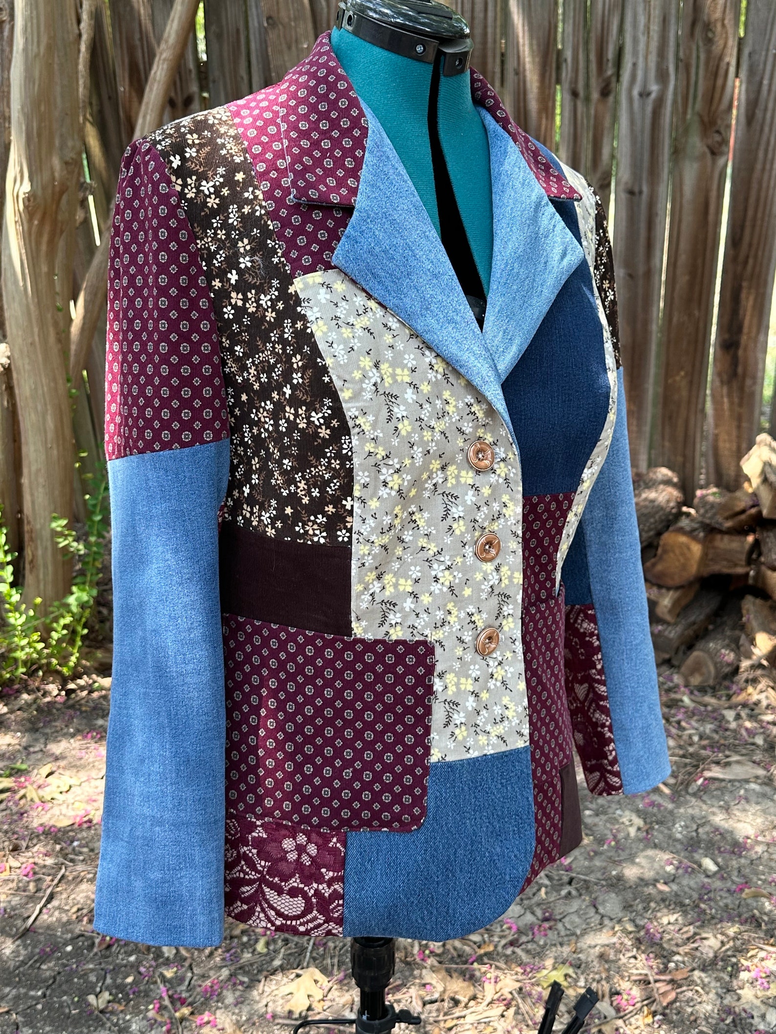 Blazer Jacket of Many Colors for Fall Patch Work From Fabric Scraps - Etsy