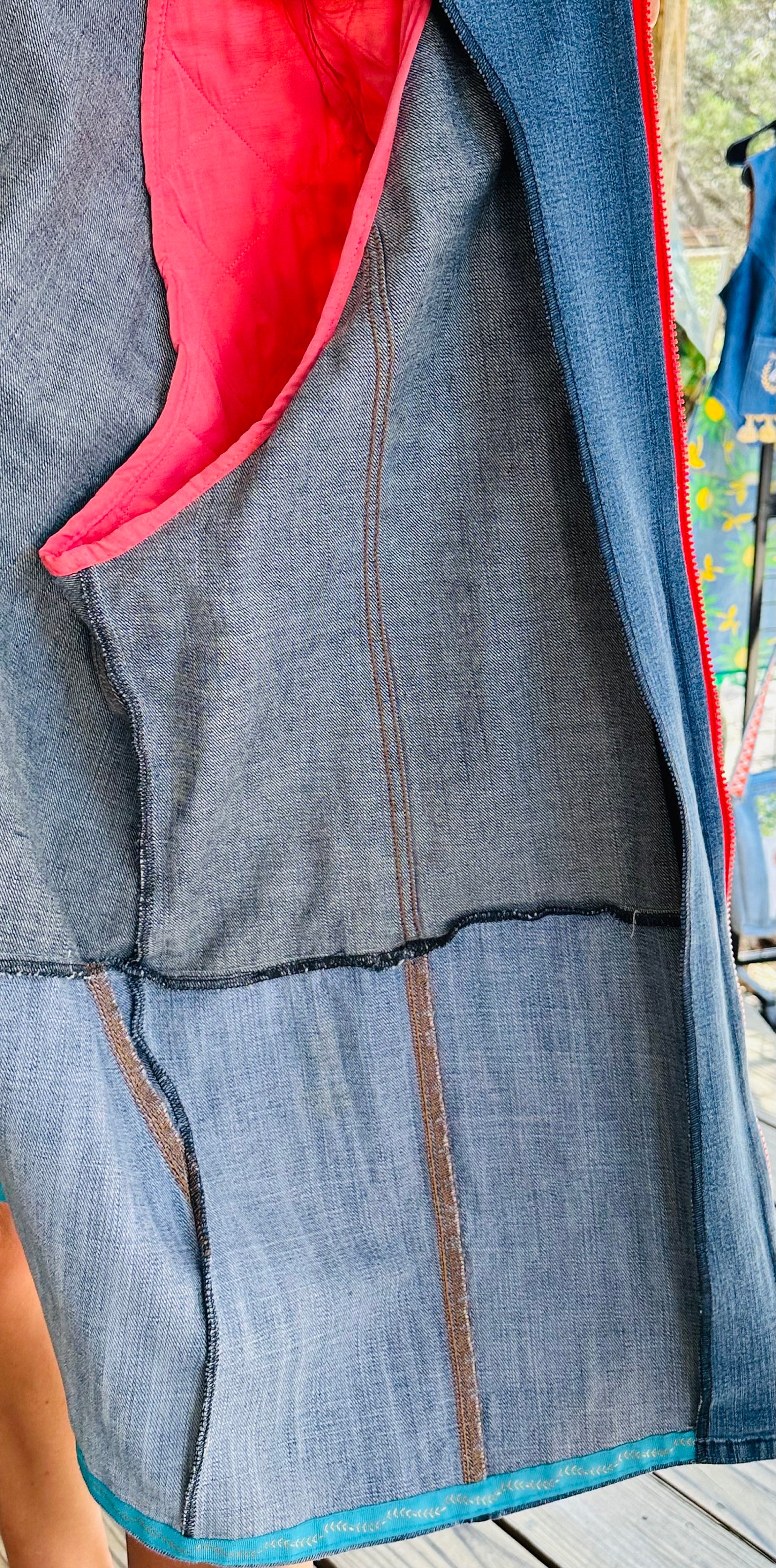 Handmade Denim Jacket: Upcycled Denim - Quilted Sleeves, Women's L-XL ...