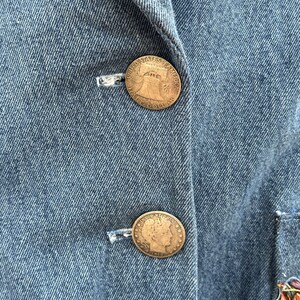 Unique Western Blanket Coat Longhorns Upcycled Denim and Tapestry ...