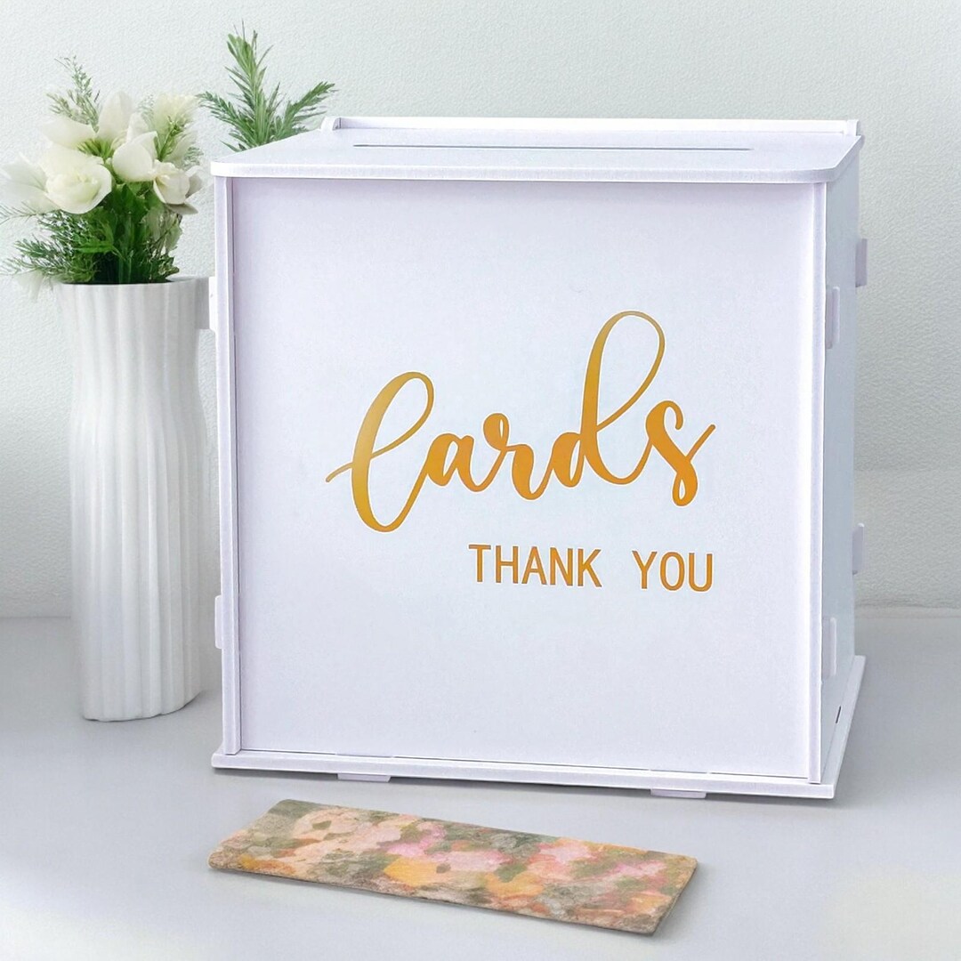 Wedding Card Box White Gold Wedding Card Box PVC Card Box Wedding Cards ...
