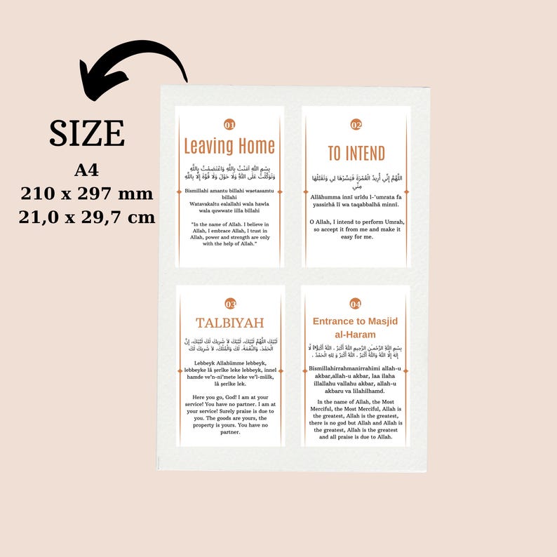 Umrah Prayer Card Printable,umrah Mubarak Gift Cards,prayer Cards,umrah ...