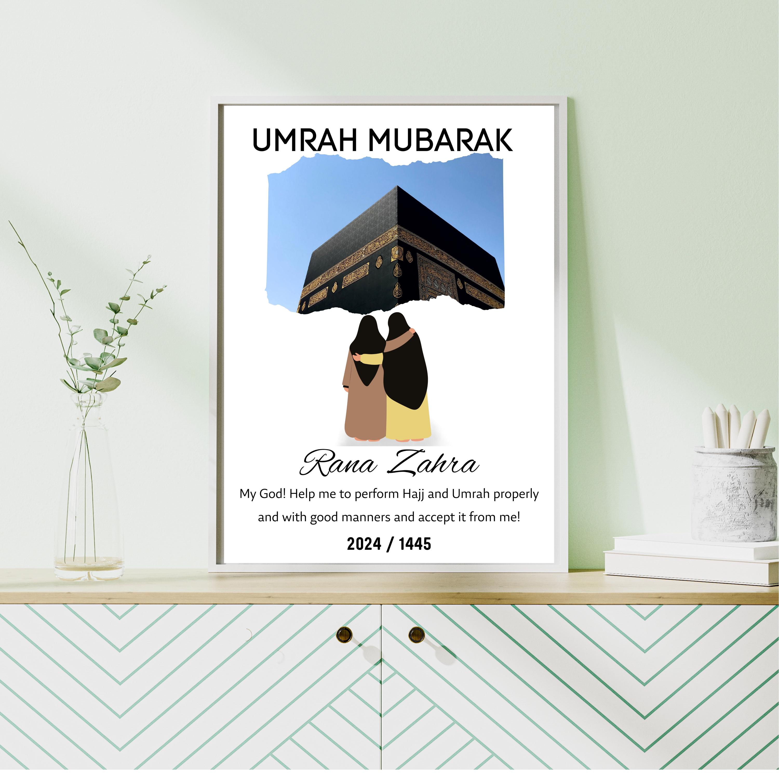 Personalized Umrah Mubarak Printing, Islamic Printing, Umrah Gift ...
