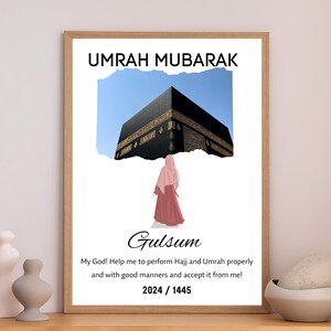 Personalized Umrah Mubarak Printing, Islamic Printing, Umrah Gift ...