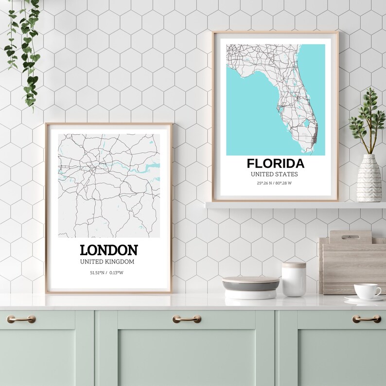 Custom City Map,digital Download Custom Map Printing,custom City Map ...