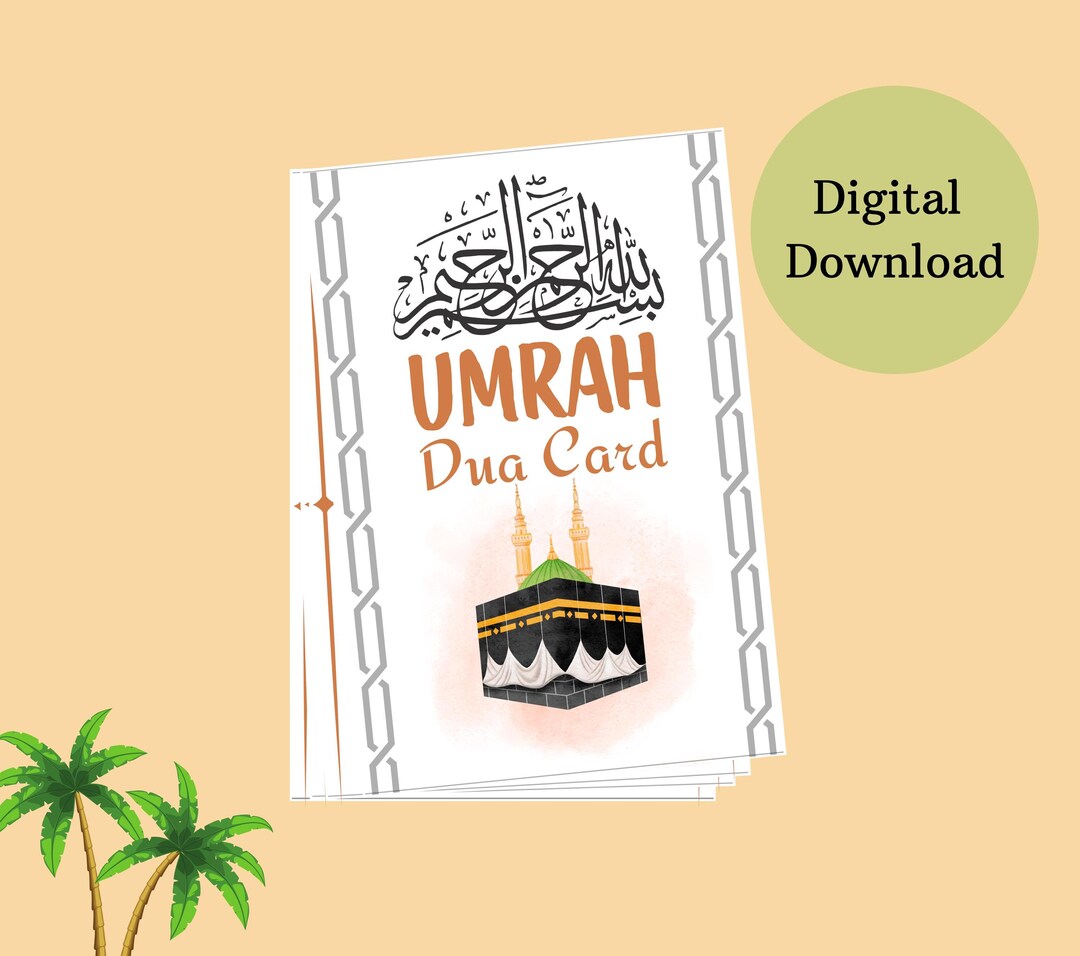 Umrah Prayer Card Printable,umrah Mubarak Gift Cards,prayer Cards,umrah ...
