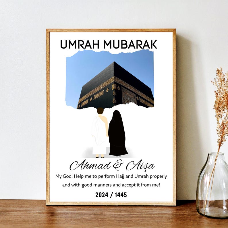 Personalized Umrah Mubarak Printing, Islamic Printing, Umrah Gift ...