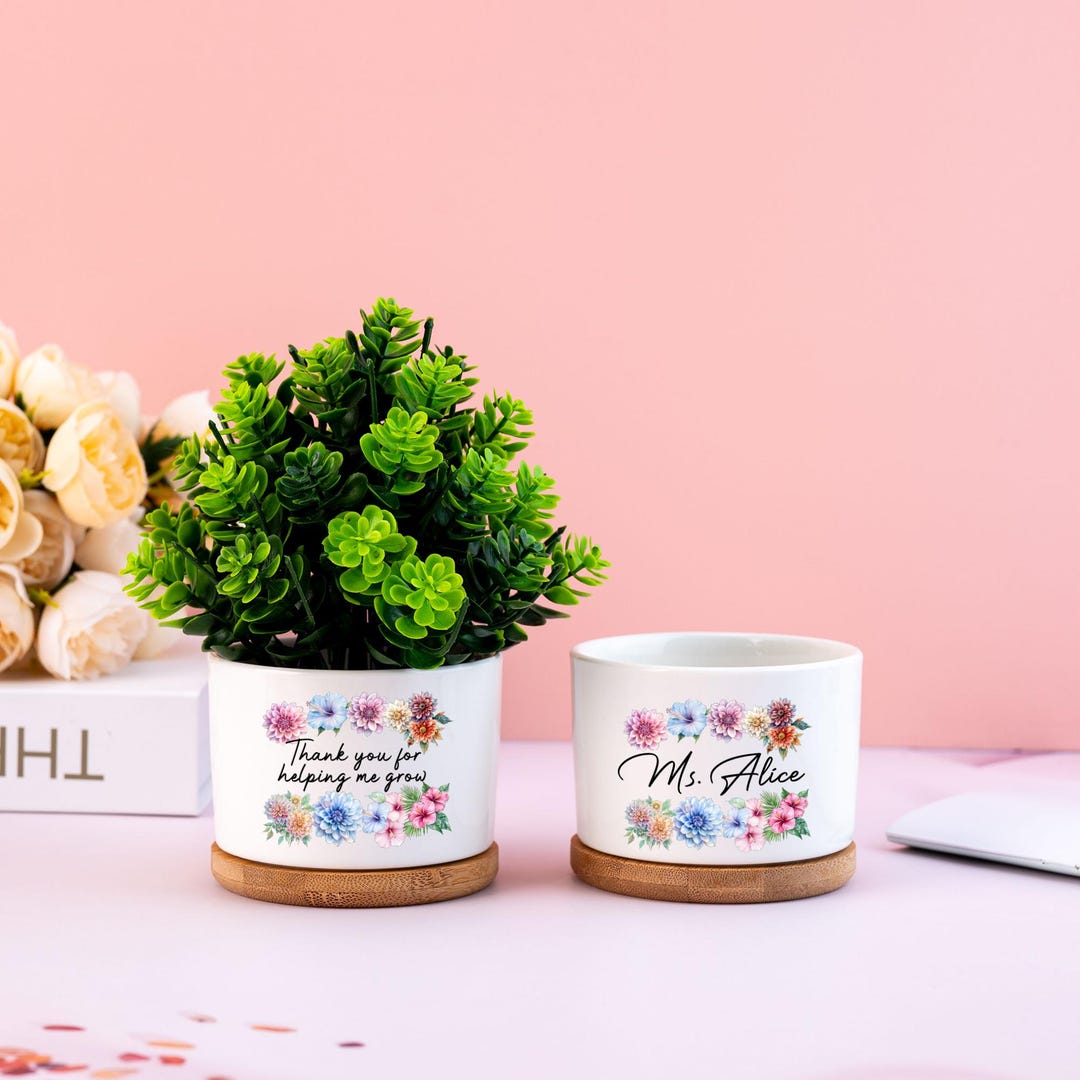 Personalized Appreciation Teacher Plant Pot,custom Plant Pot Gifts ...