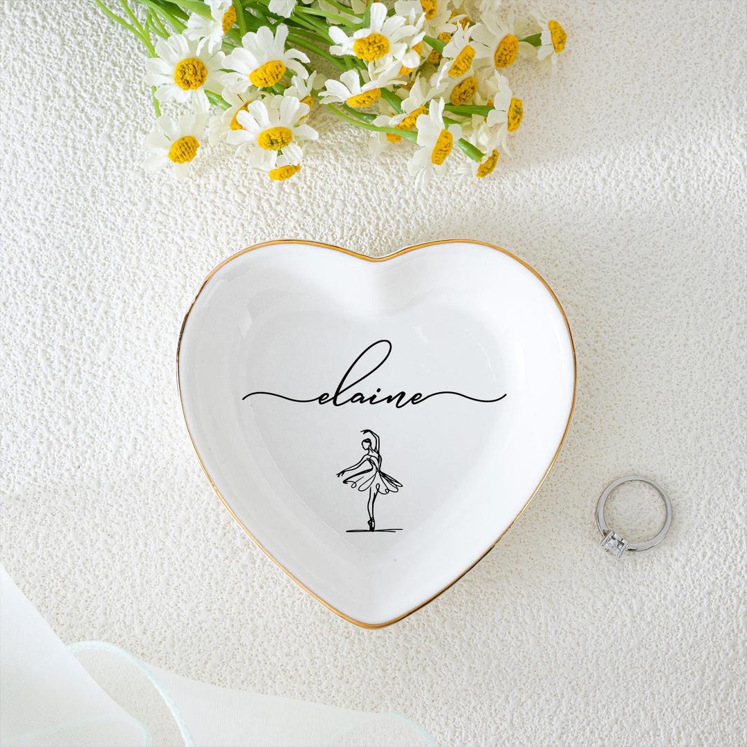 Personalized Ballet Ring Dish, Ballet Dancer Jewelry Dish With Name ...