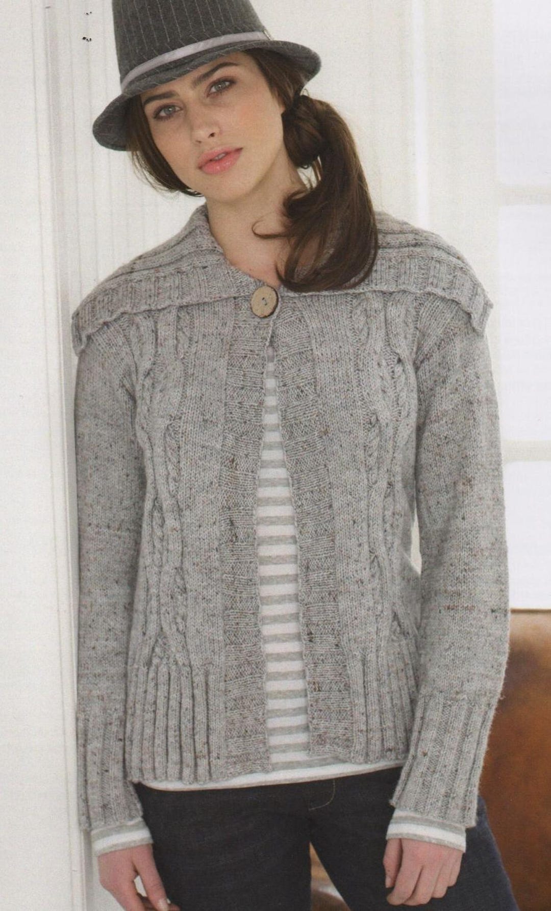 Jacket Knitting Pattern: Double Knitting Yarn, Larger Sizes Included ...