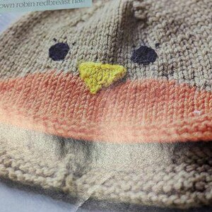 PDF Knitting Pattern Robin Redbreast Hat, DK Yarn Required, Baby 0-6 6 ...