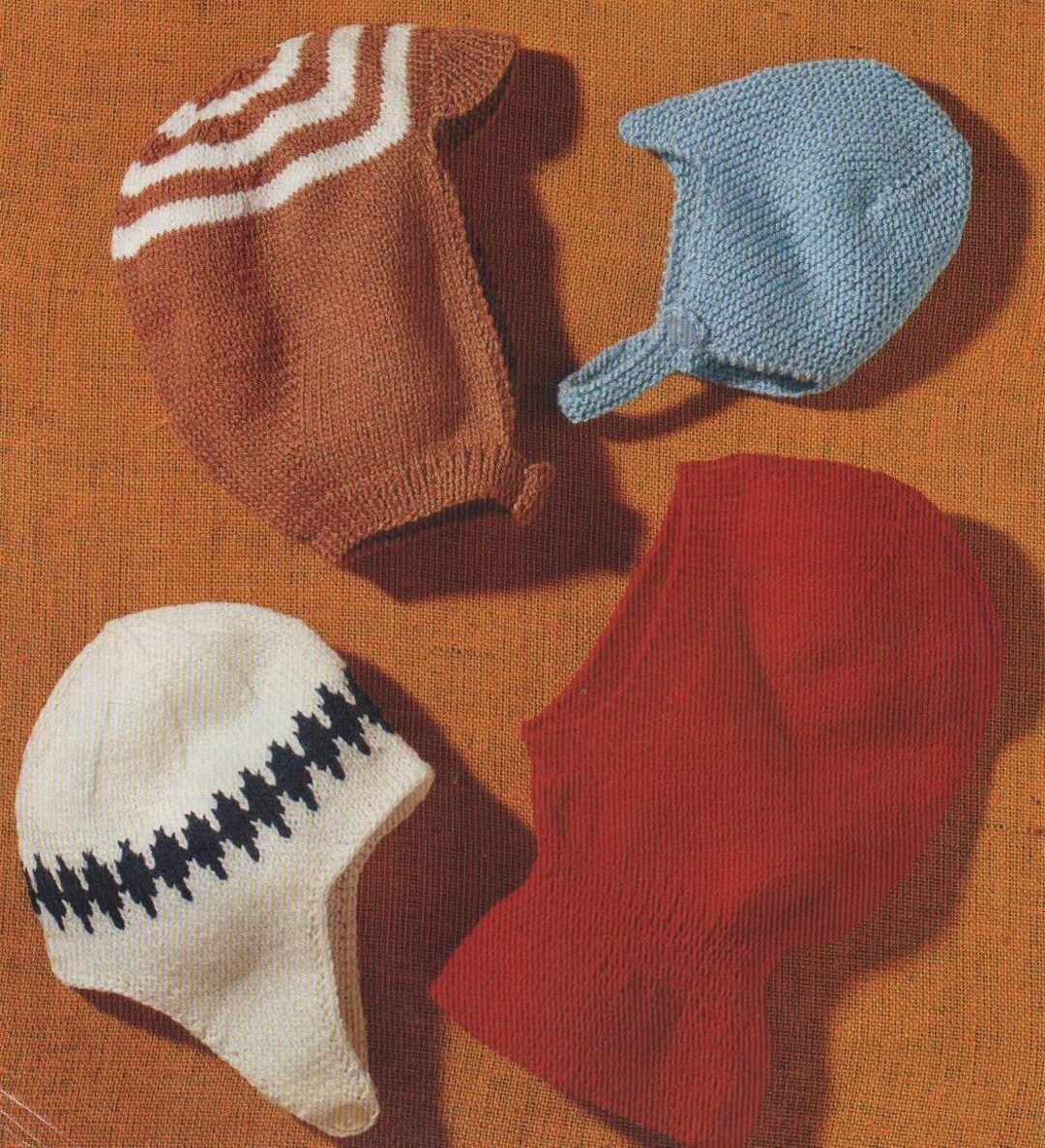 PDF Vintage Knitting Pattern Instructions for Children's Hats Helmets ...