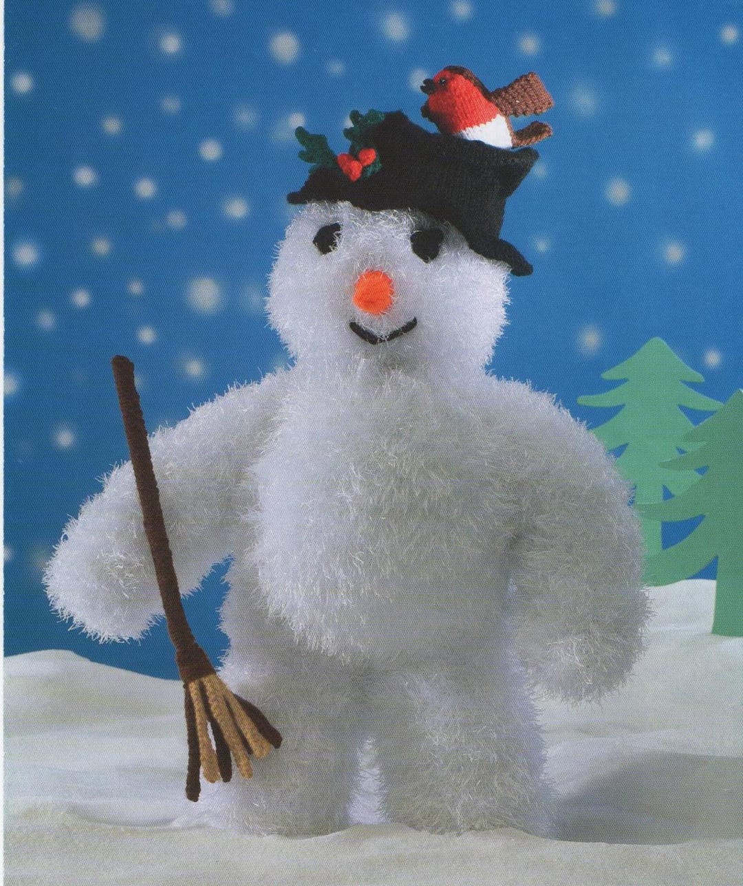 PDF Knitting Pattern Snowman Robin Broom Holly Berries Christmas ...