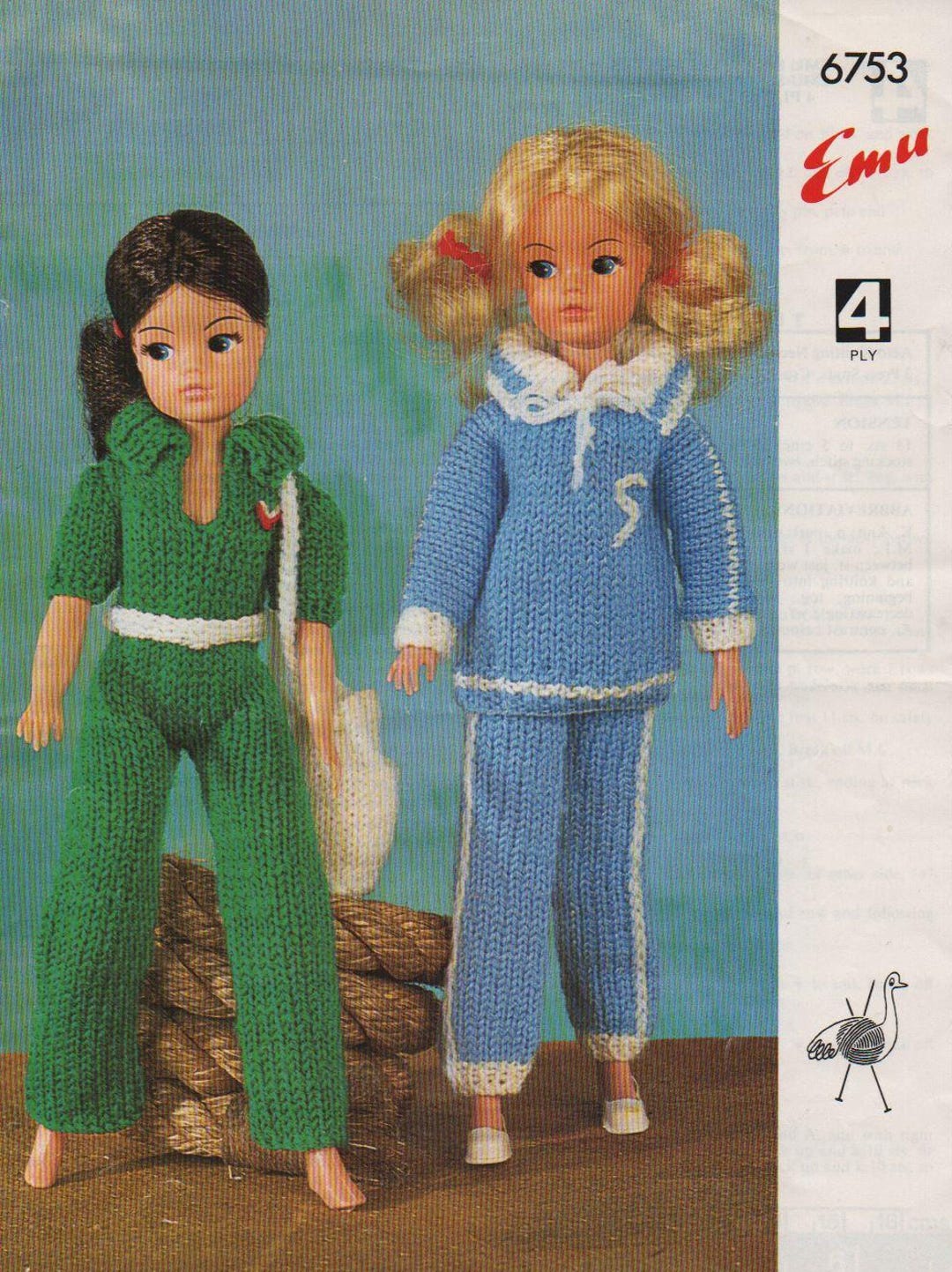 Vintage Sindy Doll Knitting Pattern: Leisure Kit, Tracksuit (PDF ...