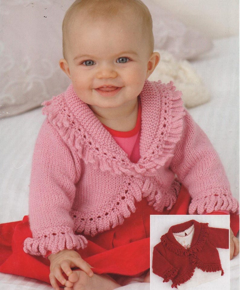 PDF Copy Knitting Pattern to Knit Childs/baby Cardigans Jacket in DK Knitting Yarn, Long Sleeve ...