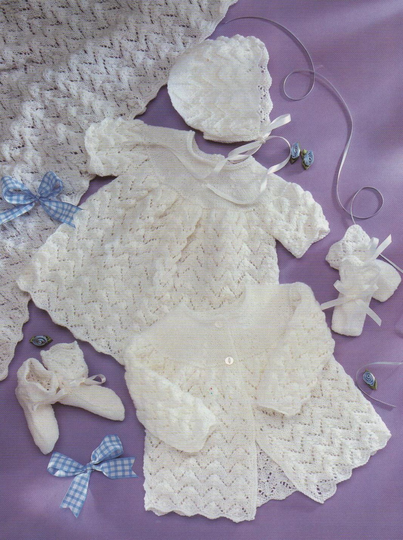 PDF Vintage Knitting Pattern: Baby Layette Set (12-18