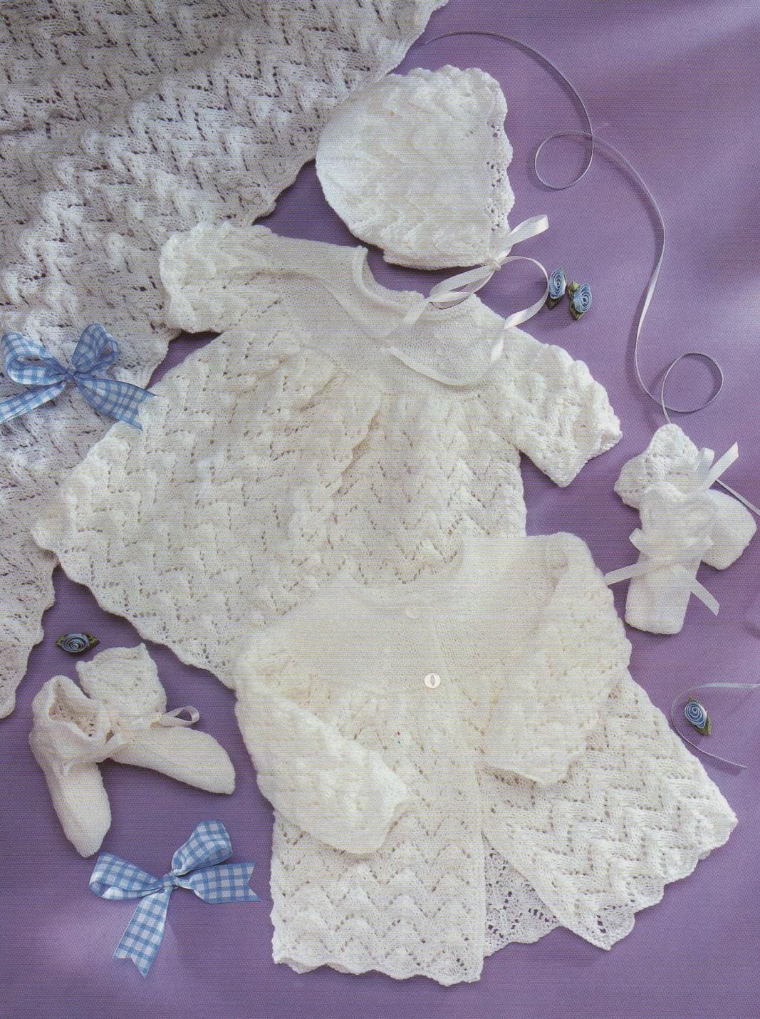 PDF Vintage Knitting Pattern: Baby Layette Set (12-18