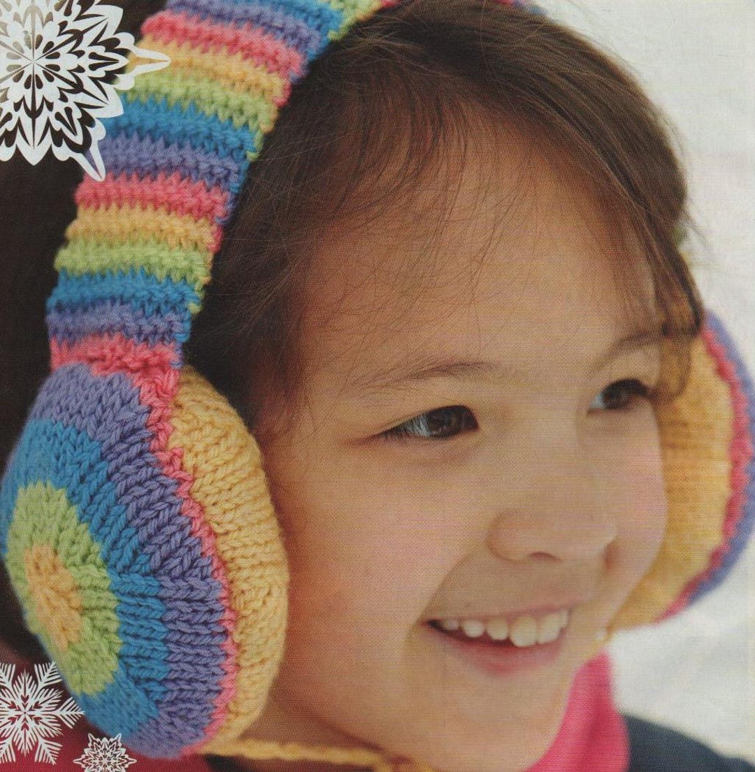 PDF Copy Knitting Pattern Stripy Ear Muffs Double Knitting Yarn ...